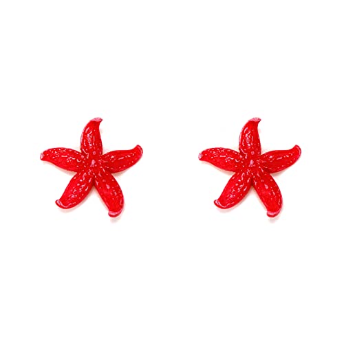 Pufguy Polyresin Artificial Mini Starfish Decoration 1.7"x1.8" for Fish Tank Aquarium Landscape Decoration-2 pcs(Red