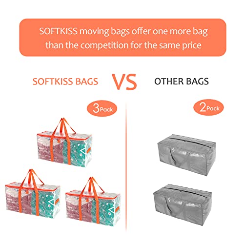 Clear Moving Bags - 3 pack Extra Large Heavy Duty Waterproof Clear Storage Bags,Backpack Straps for Packing or Travel,Oversized Foldable Moving Totes for Clothes,Alternative To Moving Box