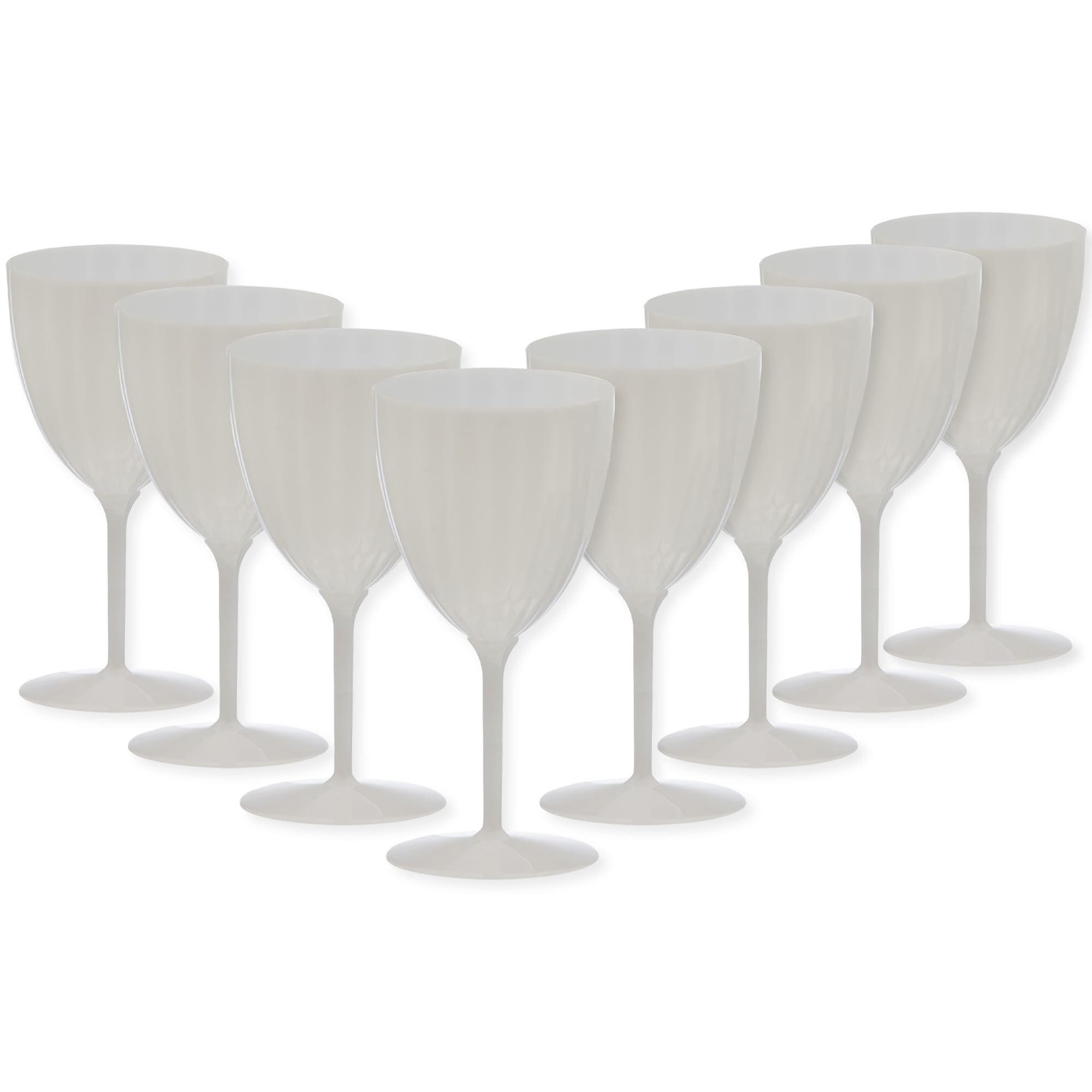 DecorLine Elegant Wine Cup Set - 7 oz (Pack of 8) - Stunning White Glassware - Premium Quality Material - Perfect for Entertaining & Gifting