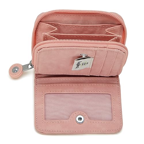 Kipling Women's Tops Wallet, Compact, Practical, Nylon Travel Card Holder, Tender Rose, 3''L x 4''H x 1''D