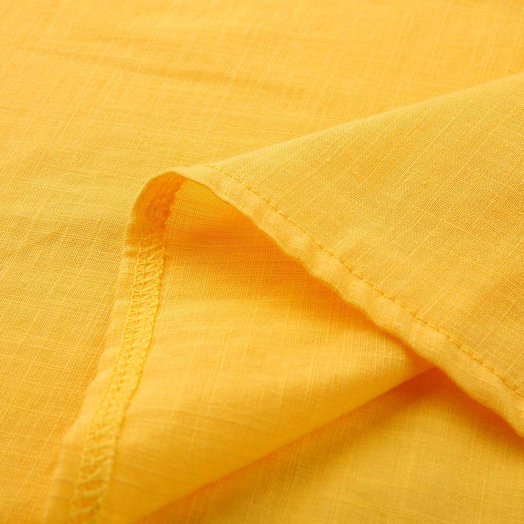 COJCOIHN Cotton Tops for Women 3/4 Sleeve Loose Fit Womens 2023 Summer Spring Shirts Soft Cmofy Crewneck Tshirts Tee Yellow