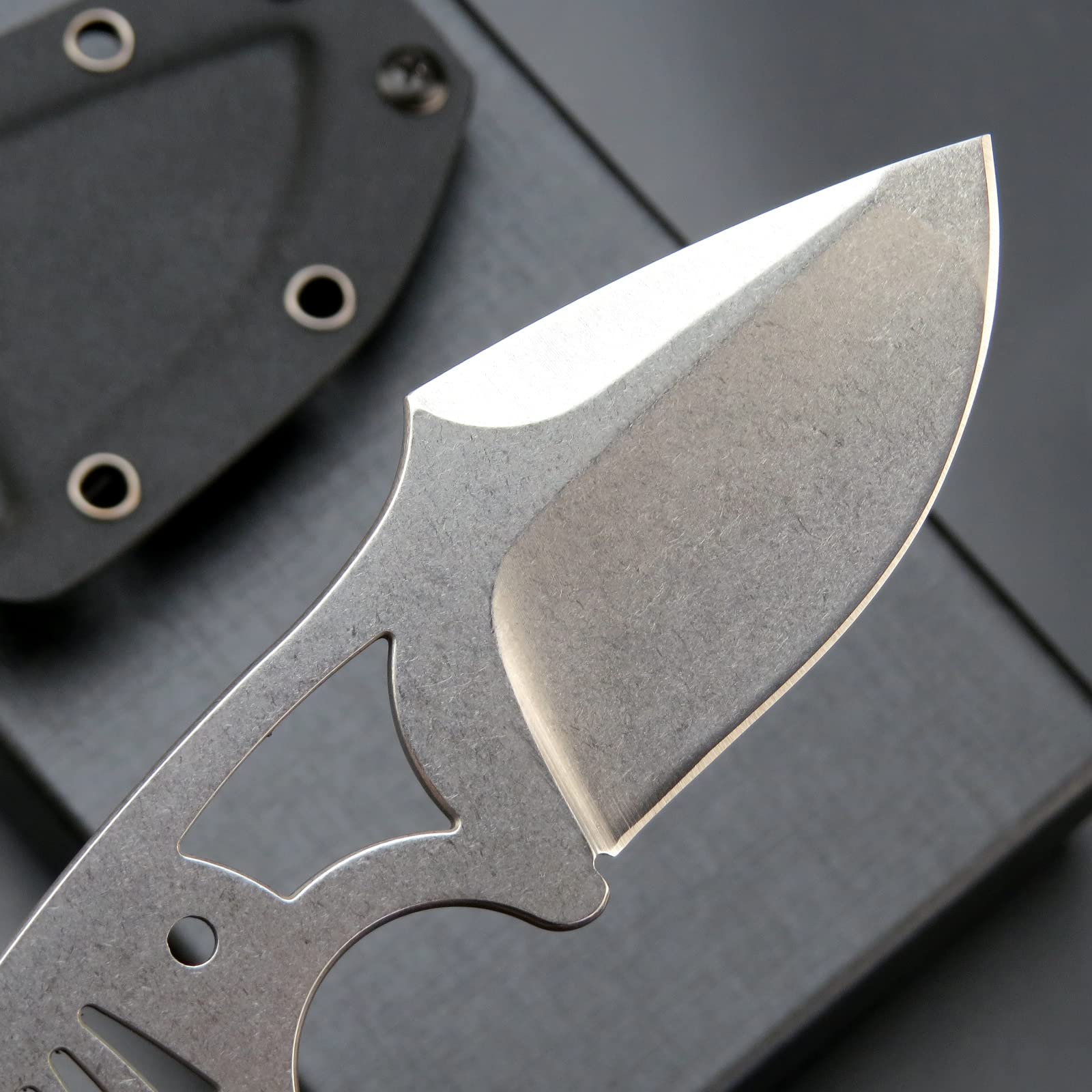 Ccanku C1139 Fixed Blade Knife,D2 Steel Blade Knife with K Sheath, EDC Tool Knife with Can Opener for Outdoor, Camping, Hunting, Hiking(Silver)