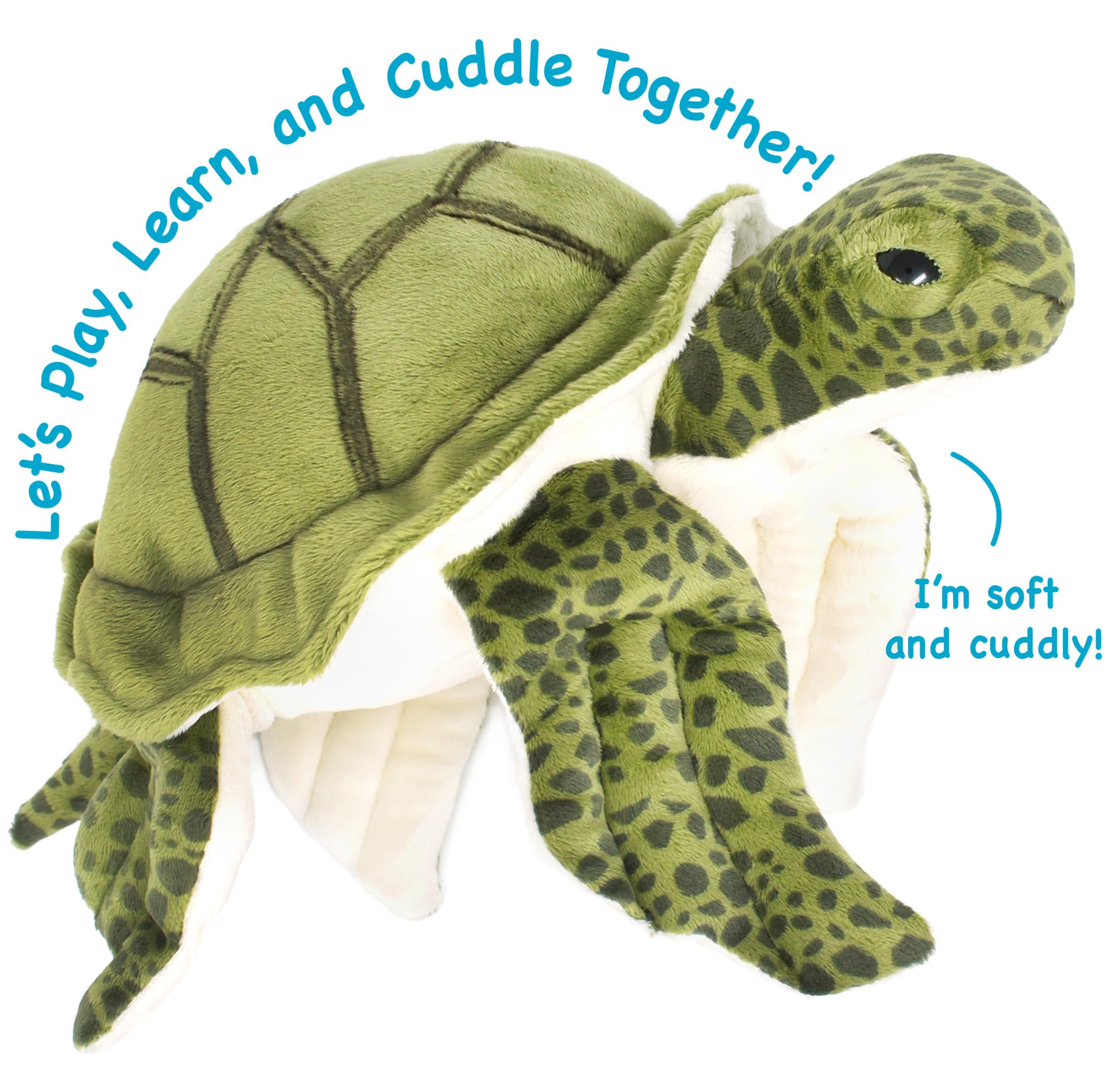 TigerHart Turquoise The Green Sea Turtle - 10 Inch Tortoise Stuffed Animal Plush