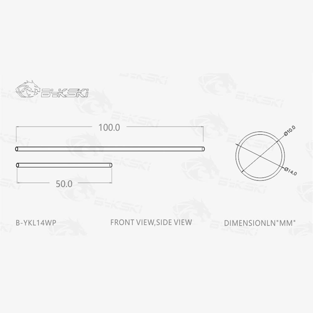 Bykski DIY Acrylic Transparent OD 12MM/14MM/16MM 500mm Lengths PETG Acrylic Water Cooling Hard Tubing ,4-Pack (14MM OD Transparent Acrylic)