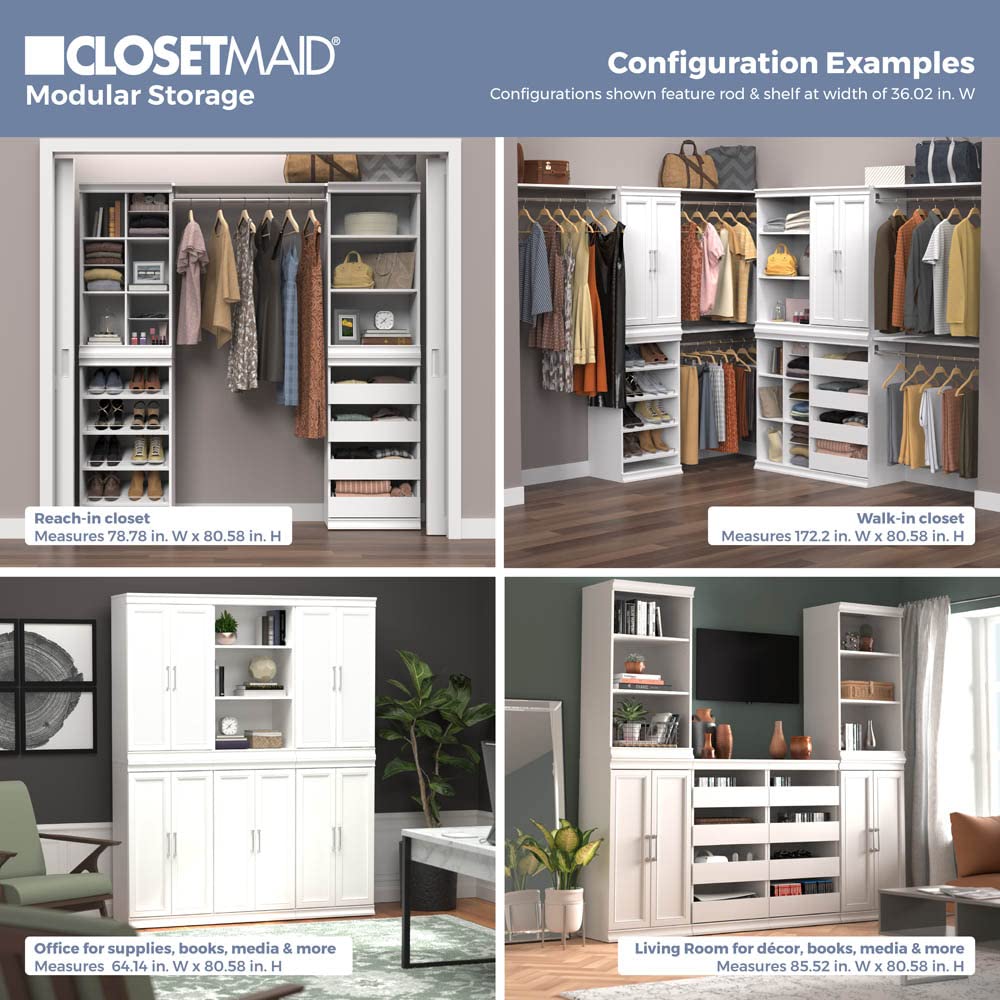 ClosetMaid 4596 Modular Storage Stackable 3-Shelf Unit, Taupe