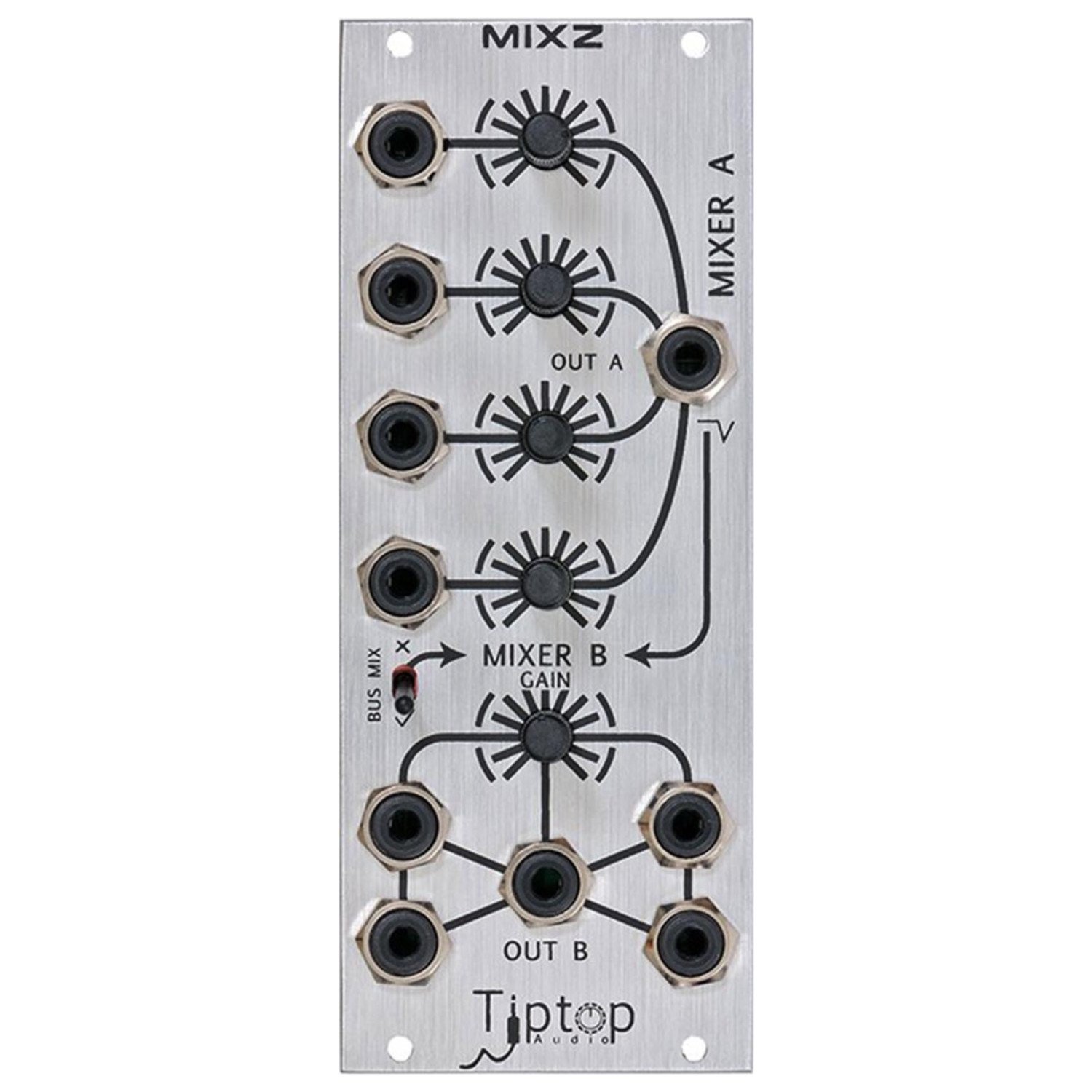 Tiptop Audio MIXZ Eurorack Dual Mixer Module with Tiptop Bus Mix