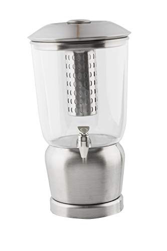 Tablecraft 2.5 Gallon Drink Dispenser with Fruit Infuser & Stand | BPA Free | Tritan Stainless Steel | Cold Beverage Dispenser for Catering, Buffet or Home Use (75)