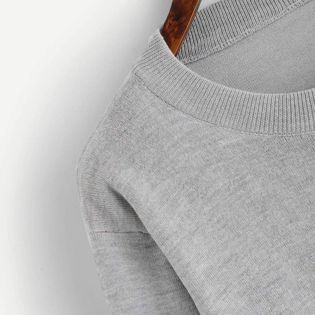 Women's Sweatshirt Thenlian Christmas Tree Print Women Long Sleeve O-Neck Pullover Sweatshirt Jumper(XXL, Gray)