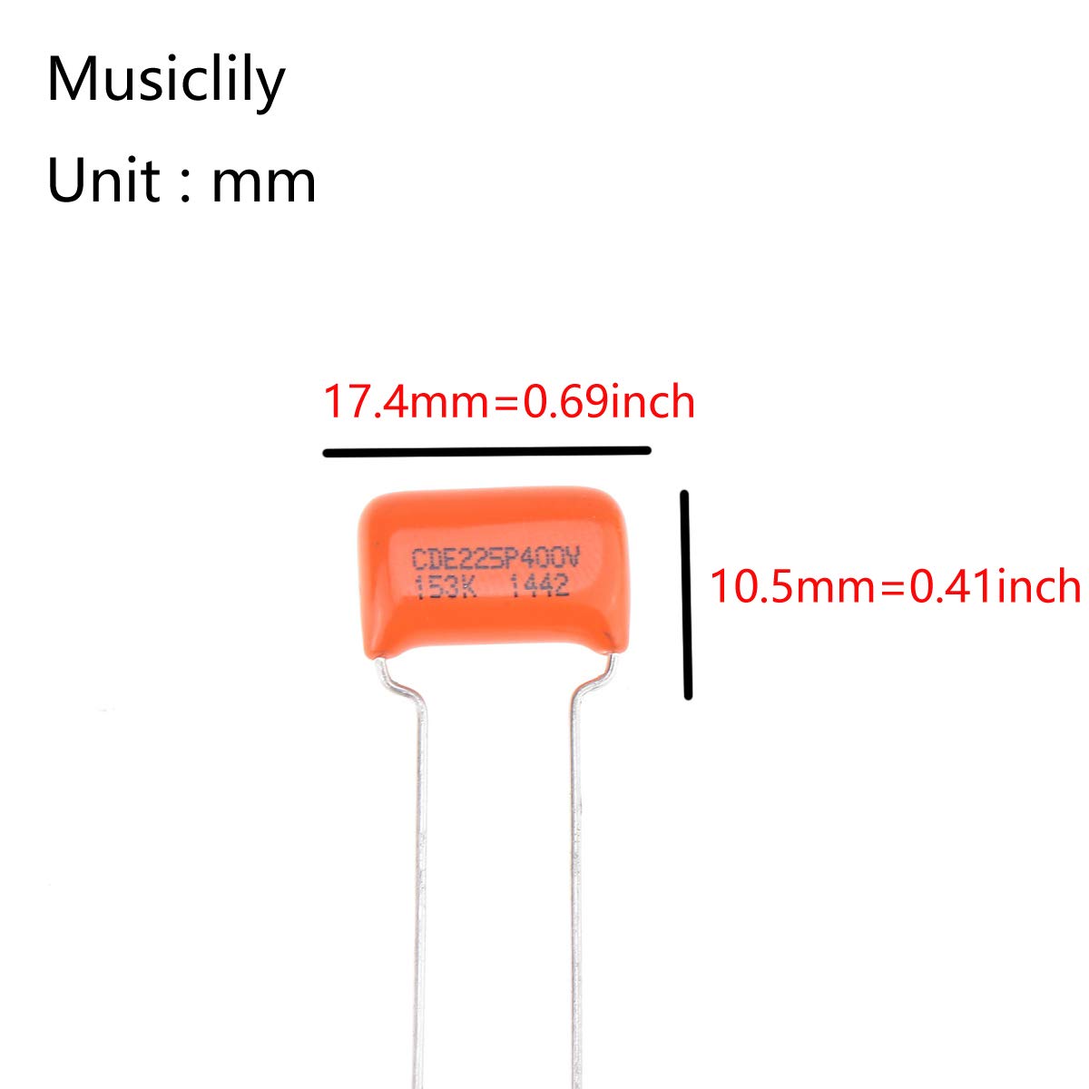 CDE Sprague Orange Drop Capacitors Tone Caps Polyester Film .01uF 225P 103K 100V for Guitar or Bass (Set of 2)