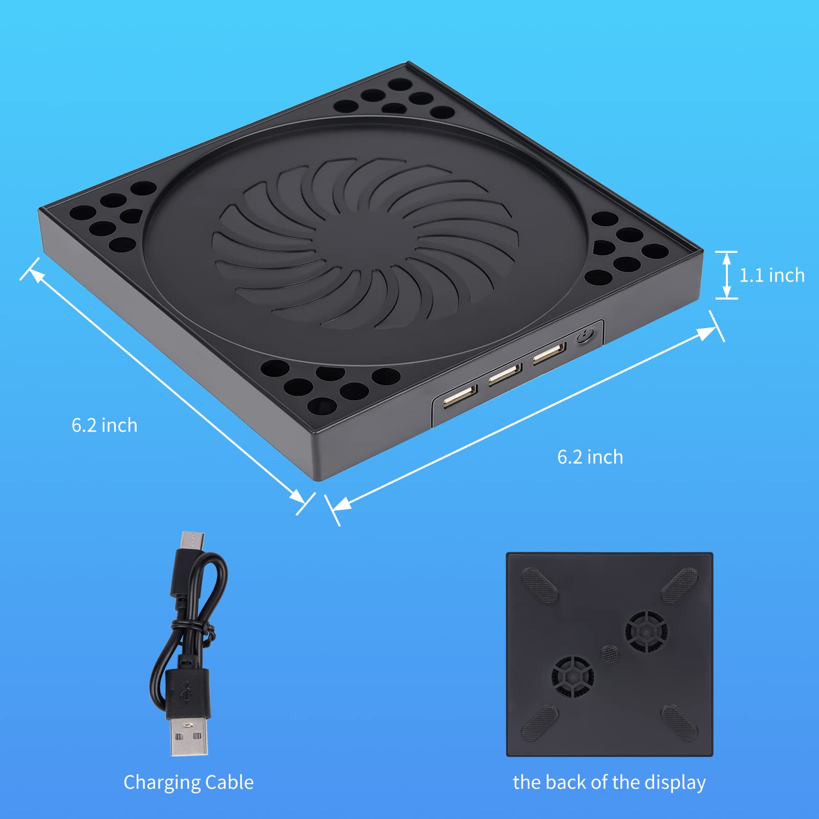 Colorful LED Light Cooling Fan Compatible with Xbox Series X Console, My Genik Cooler System Accessories with Dual Fans and External USB Port (No Light Cooling Fan)