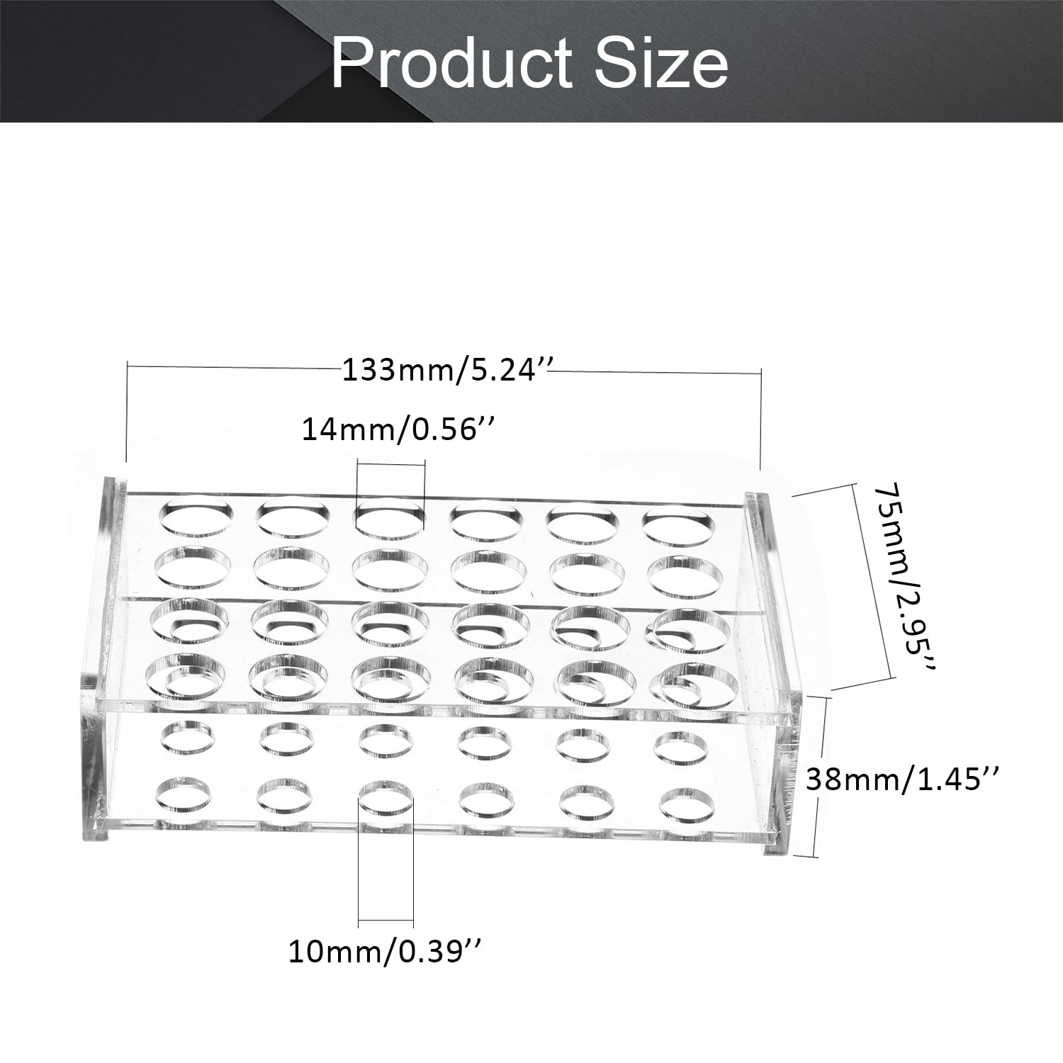 Othmro 2pcs Transparent Acrylic Test Tube Holder Rack,Centrifuge Tube Holder,Plastic Stand for Labortory Holder 14mm 24Holes Suitable for 5ml Test Tubes