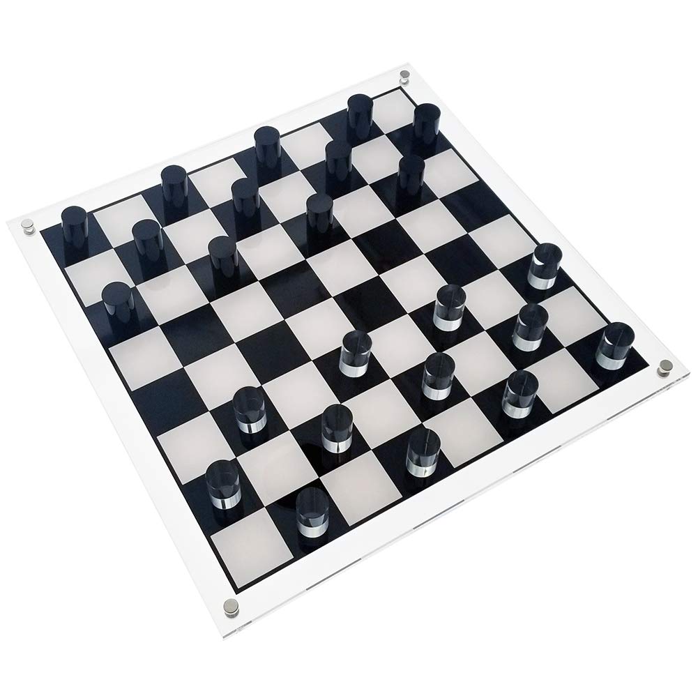 OnDisplay 3D Luxe Acrylic Checkers Set, Clear