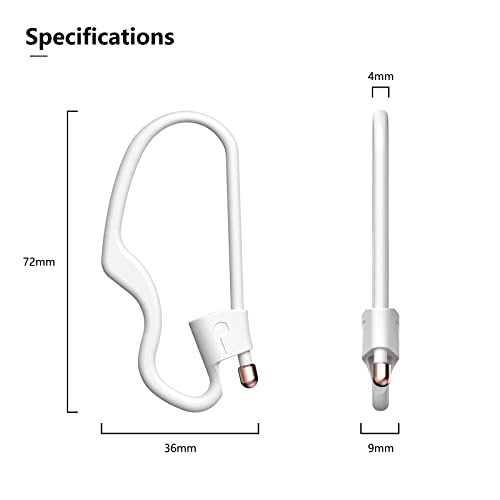 Haireca Adjustable Ear Hooks Designed for Apple AirPods Pro/Pro 2,AirPods 1/2/3[Added Stylish Leather Storage Bag],Airpods Accessories for Running,Ergonomic Design,Washable and Dirt Resistant(White)