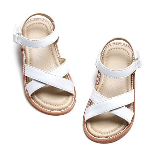 Otter MOMO Girls Sandals Open Toe Princess Flat Sandals with Ruffle Size 7 Summer Sandals