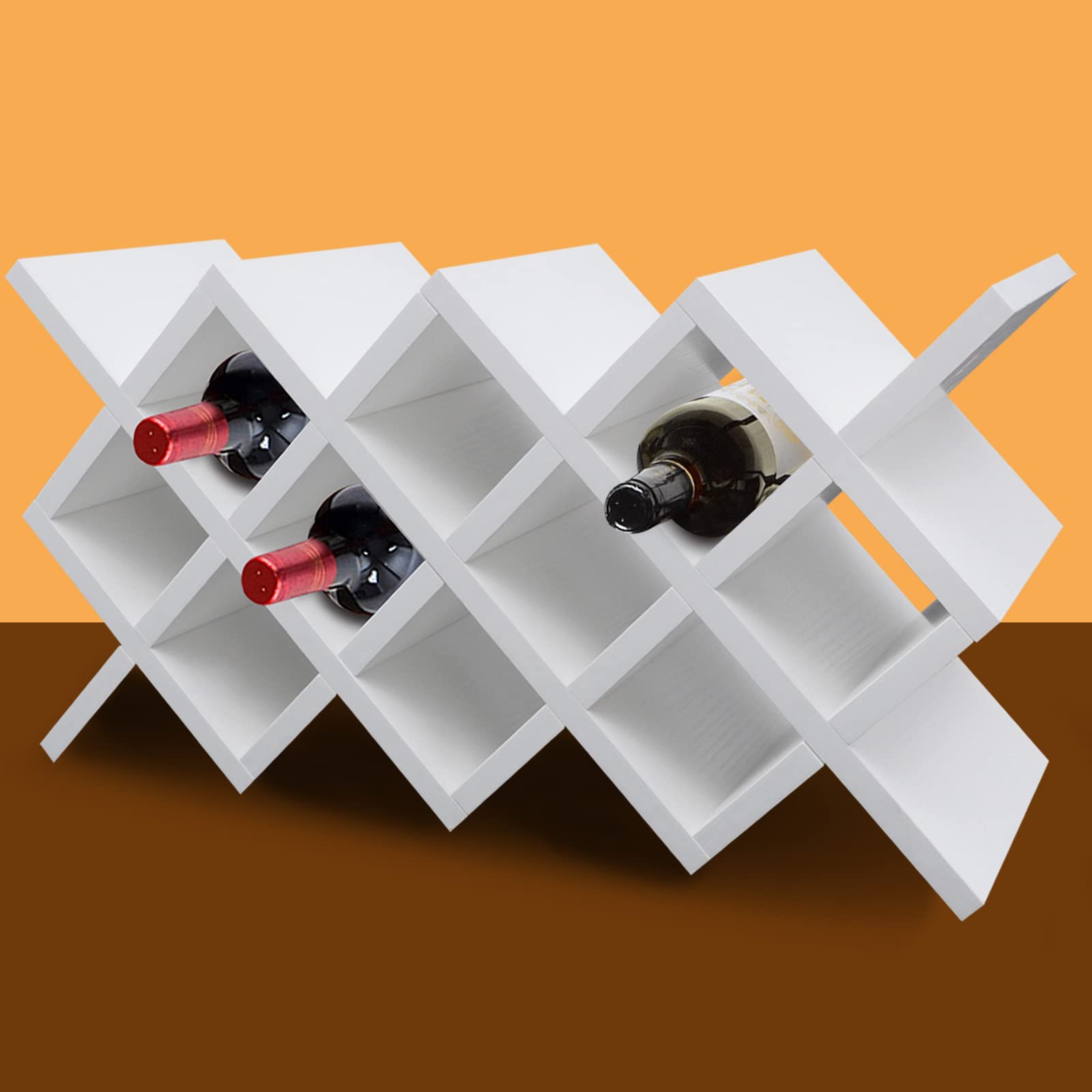 CeRaBuRET Ten-Cell Wine Rack, Wine Bottles Rack Wall-Mounted Wine Holder Shelf Liner Wine Cabinet Shelf, Countertop Free-Standing Wine Rack for Holding All Kinds of Wine