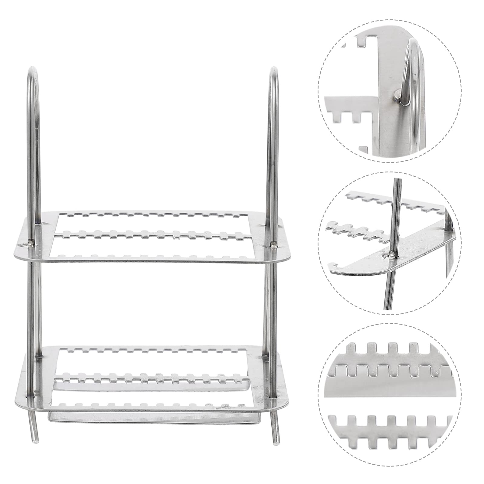 Microscope Slides Staining Rack Glass Slides Rack Stainless Staining Rack 26 Positions Microscope Slides Holder Glass Microscope Slides Rack