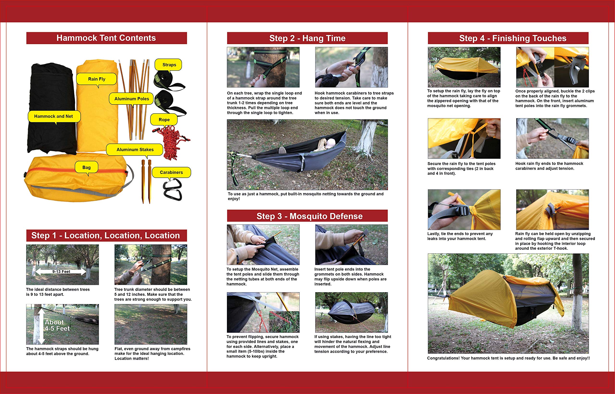 Camping Hammock Tent - Green w/Underquilt - Parachute Nylon - Portable, 1 Person Compact Backpacking - Outdoor & Emergency Gear - Tree Straps, Tie Ropes, Mosquito Net, Rain Fly