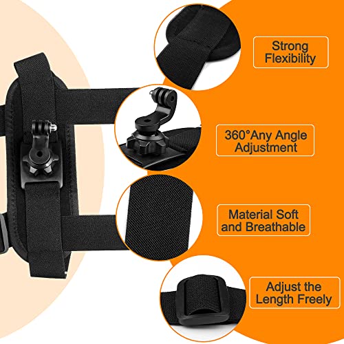 Taisioner Gopro Accessoies Chest Backpack Shoulder Body Wrist Head Strap Mount Photographic stabilization Durable Suitable for Gopro Hero 5/6/7/8/9/10/11 Osmo Action Insta360 Camera and Phone