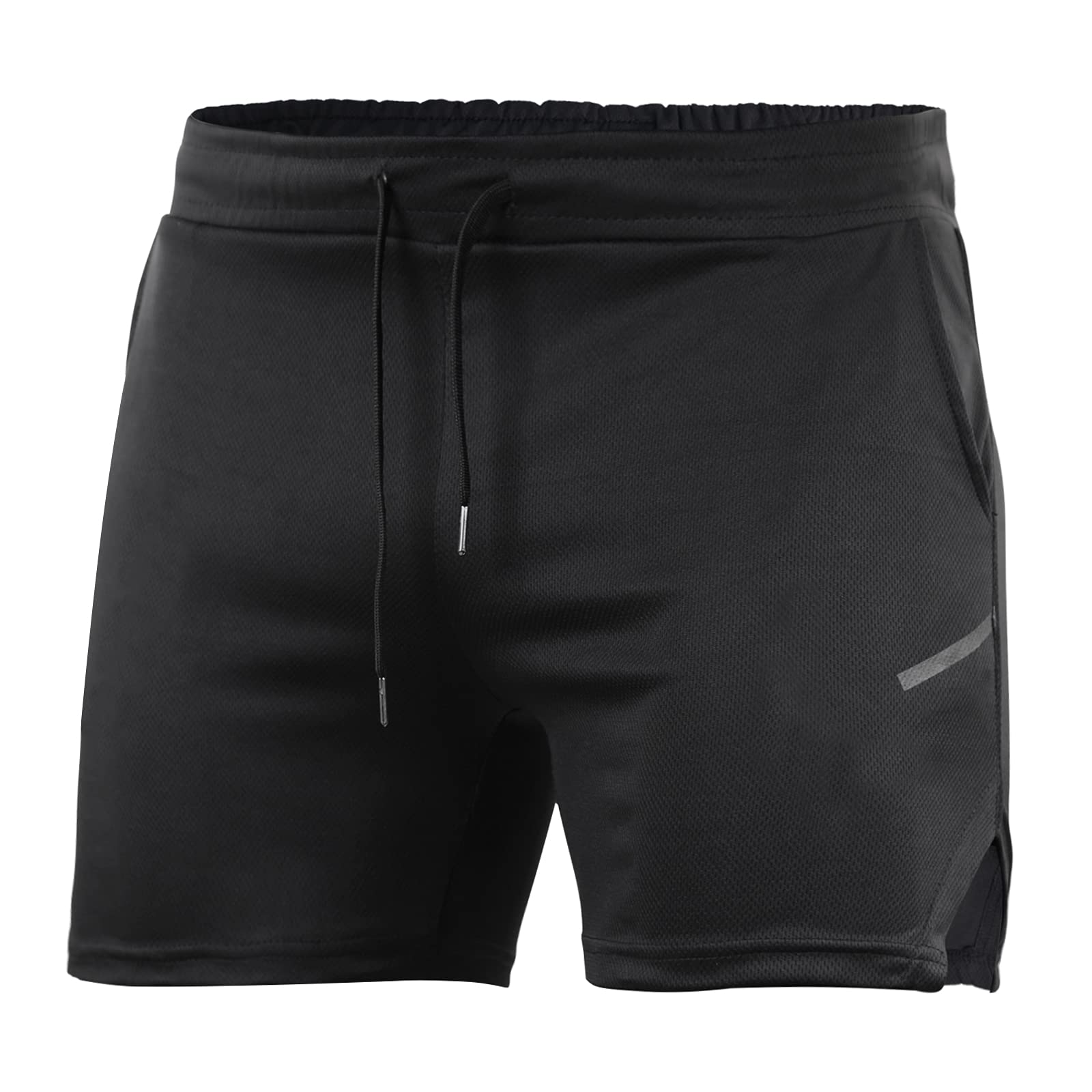 CEHT Mens Athletic Shorts Quick Dry Bodybuilding Mens Workout Shorts Gym Shorts for Men with Pockets Black