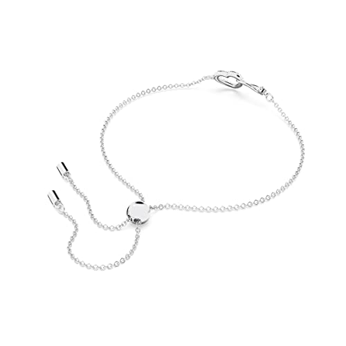 Swarovski Infinity Heart Bracelet with White Crystals, Infinity Symbol and Heart Intertwined on a Rhodium Plated Adjustable Chain
