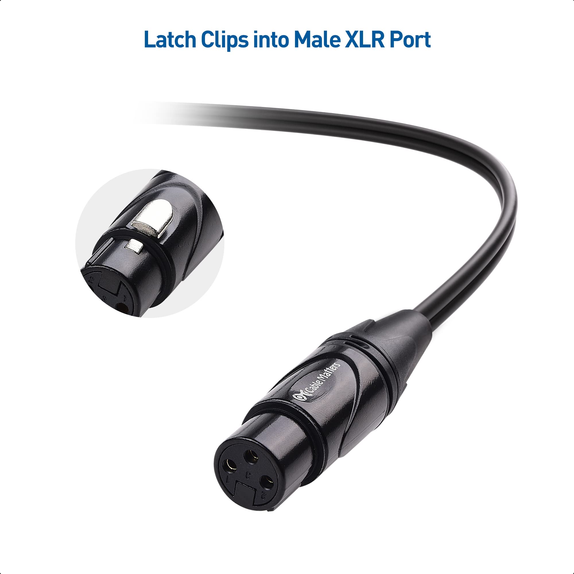 Cable Matters Balanced XLR Splitter Cable 1.5ft / 0.5m, XLR Y Splitter Cable 2 Male to 1 Female, XLR Y Cable 1 Female 2 Male