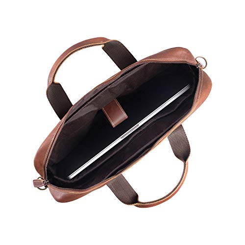 KomalC 16 Inch Leather briefcases Laptop Messenger Bags for Men and Women Best Office School College Satchel Bag
