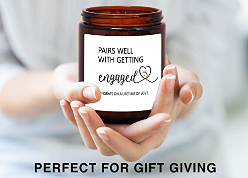 Scented Candle, Pairs Well with Getting Engaged Candles Gifts for Wedding,Engagement,Soy Candles for Home Scented, Home Decorations, Aromatherapy Candles, Amber Jar Candles(058CGY)