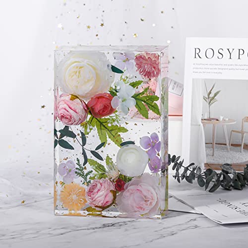 ISSEVE Large Resin Molds, Rectangle Silicone Molds for Resin Casting, Epoxy Resin Molds for Flower Preservation, DIY Personalized Resin Crafts with Bouquet, Home Decor, Wedding Gift