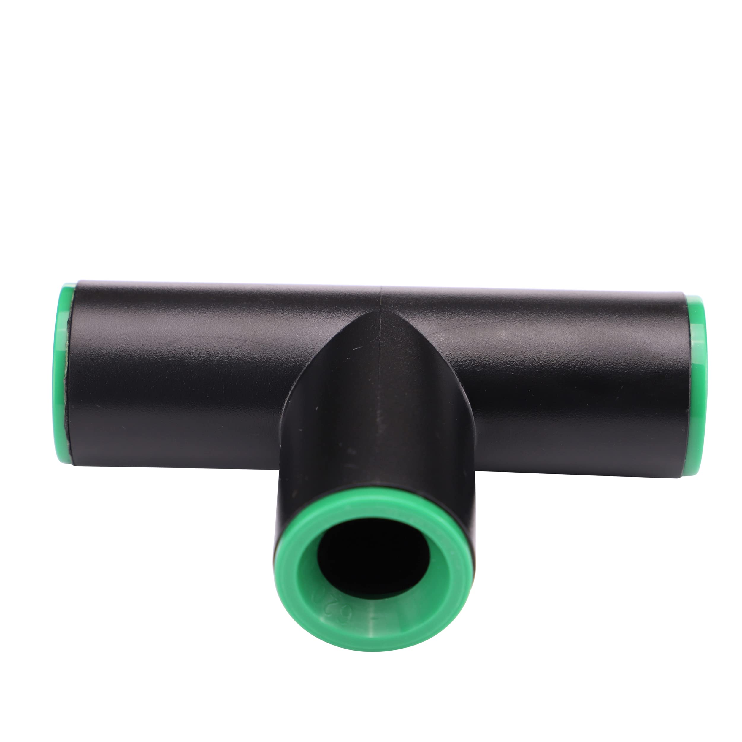 Raindrip 347G00UB Compression Tee, 1/2-Inch, Drip Irrigation Fitting for Supply Tubing and Dripline, Black with Green