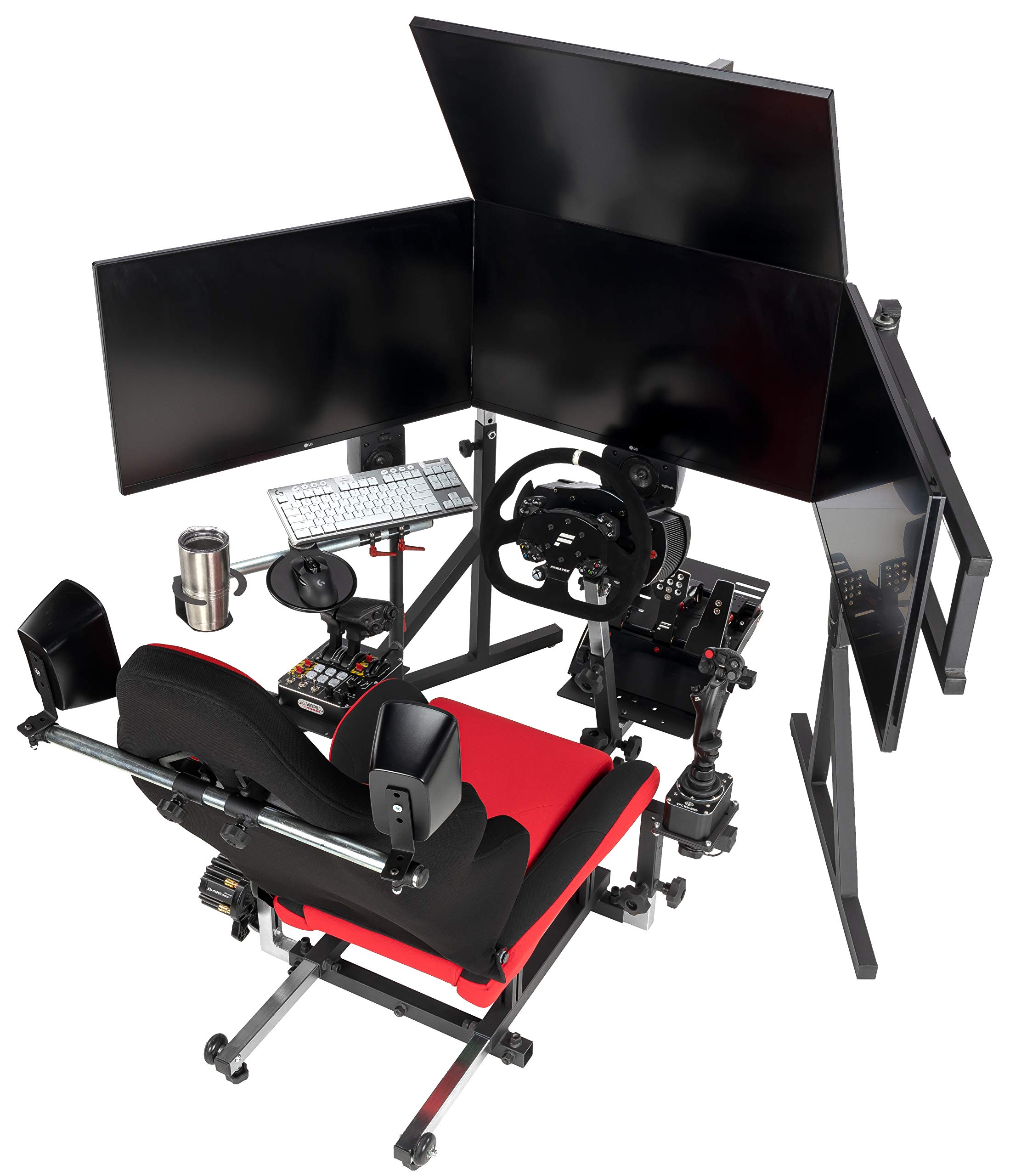 OpenWheeler Keyboard and Mouse Tray Stand with Cup Holder