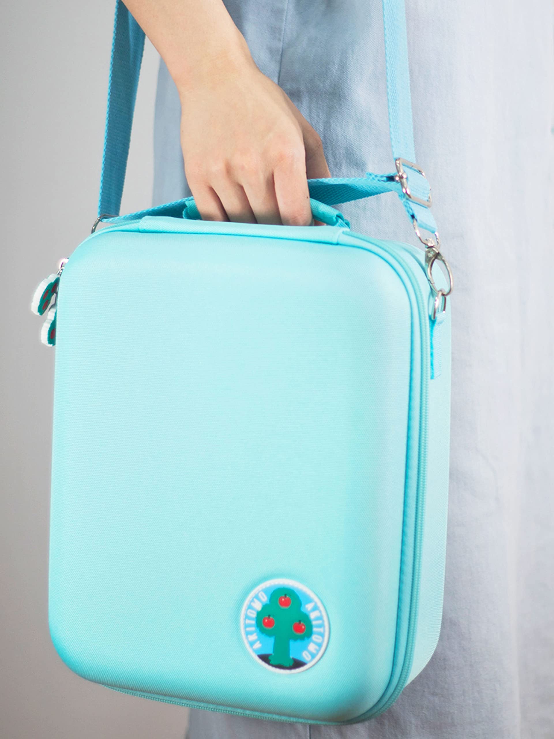 BRHE Cute Travel Carrying Storage Case for Nintendo Switch/Switch OLED Model Large Hard Portable Bundle Console Accessories Kit with Glass Screen Protector and Thumb Caps (Blue)