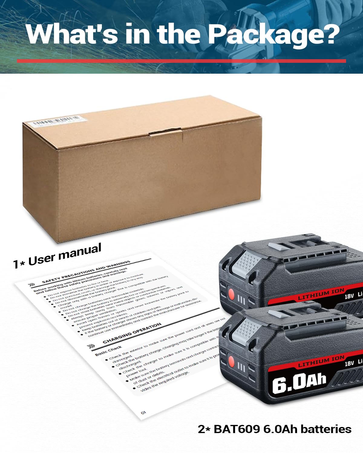 CEENR 2Pack 6.0Ah 18V BAT609 Battery Compatible with Bosch 18V Battery Li-ion Battery Replacement BAT609G BAT609 BAT618 BAT618G BAT619 BAT622 BAT612