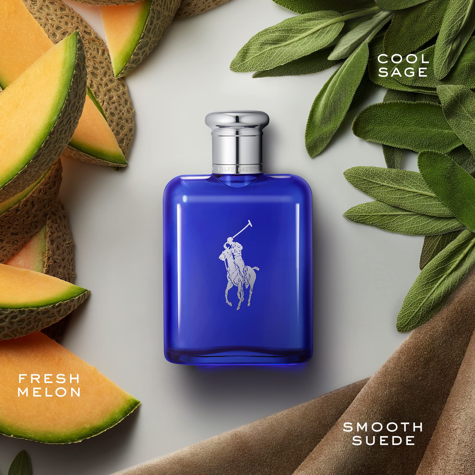Ralph Lauren Fragrances Polo Blue - Eau de Toilette - Men's Cologne - Aquatic & Fresh - With Citrus, Sage, and Suede - Medium Intensity - 6.7 Fl Oz