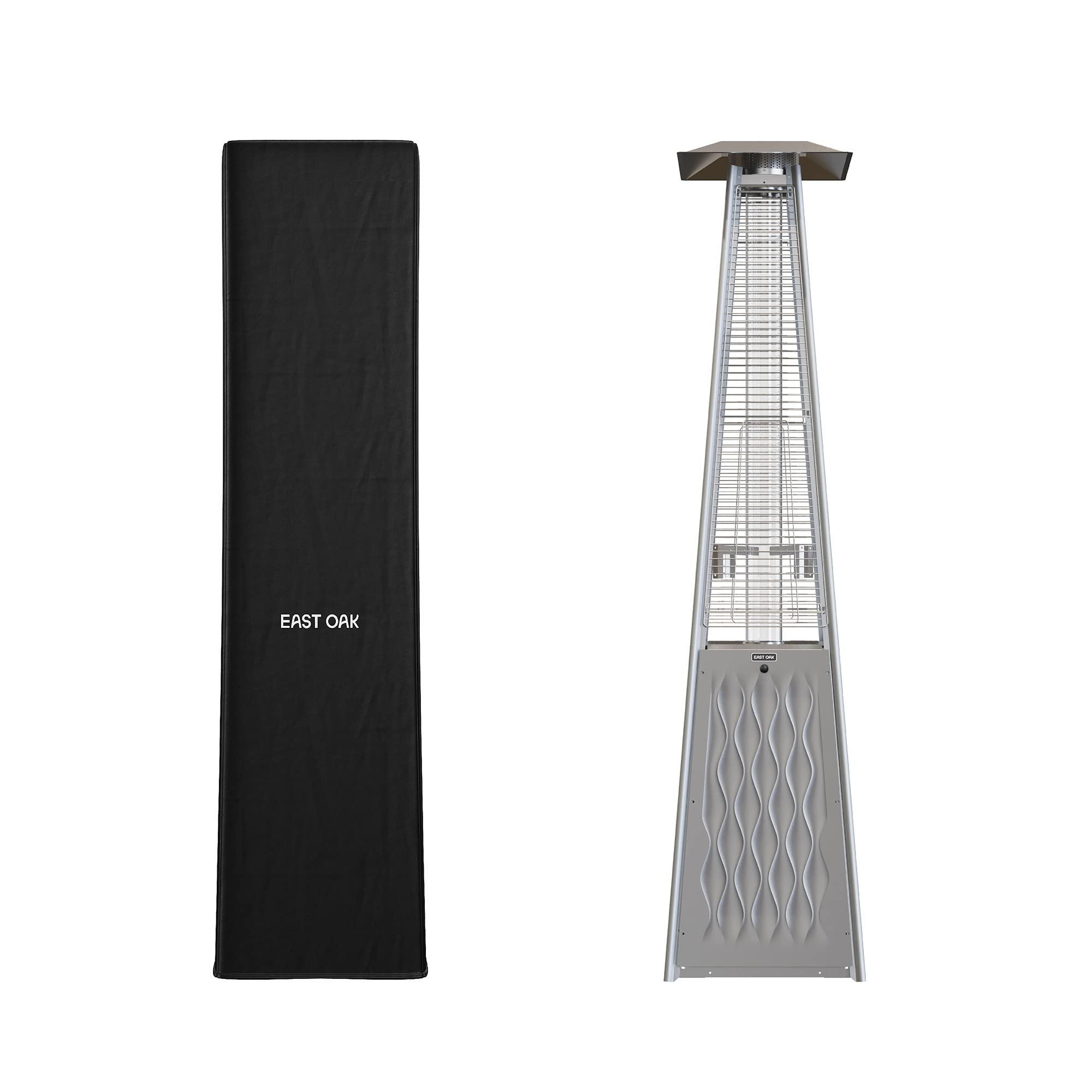 EAST OAK Pyramid Patio Heater Covers with 300D Oxford Fabric, Zipper, Storage Bag, Waterproof, Dustproof, Wind, Sunlight, Snow-Resistant, 91'' Height x 18.5" Top x 20.87" Base Black