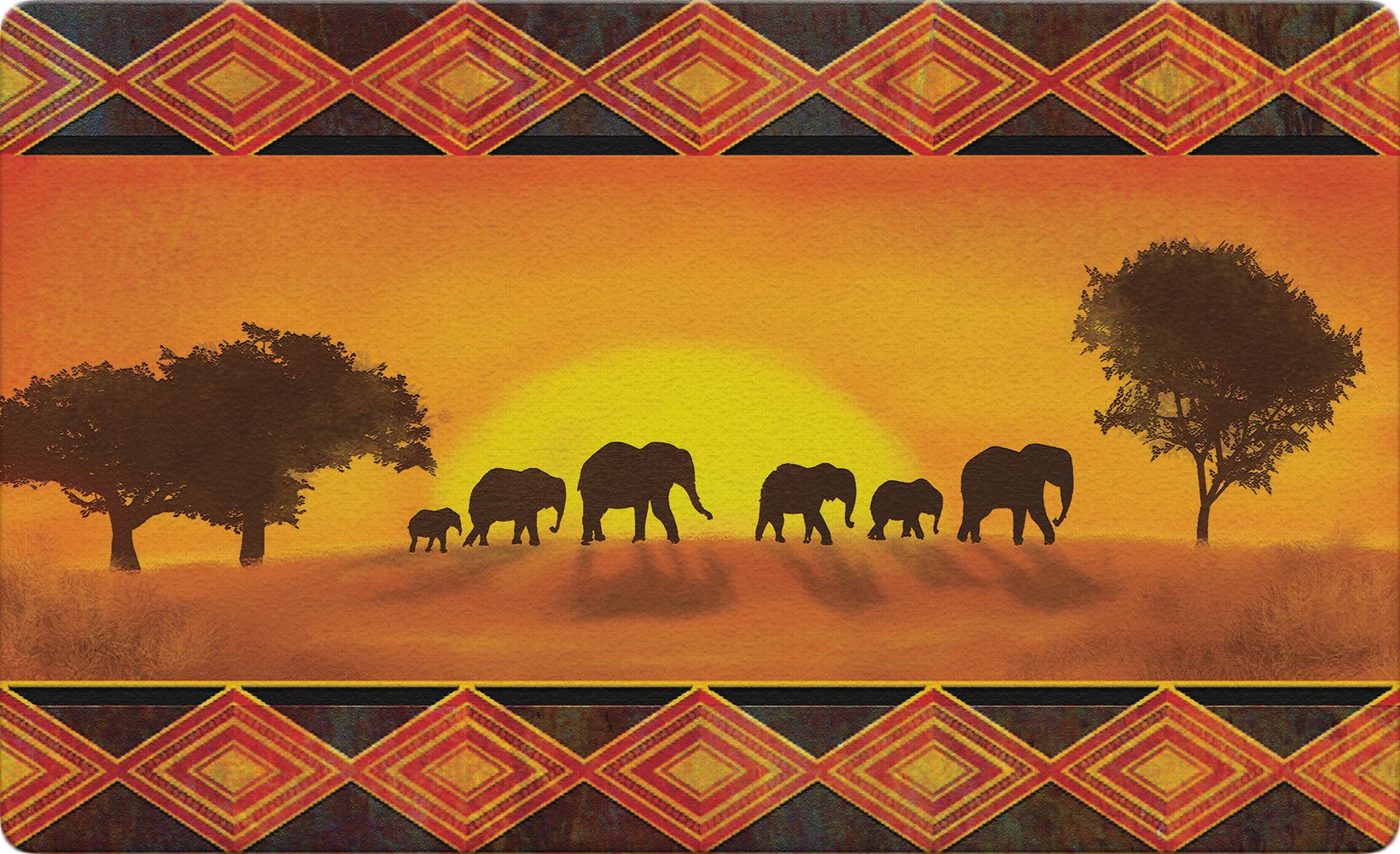 Toland Home Garden 800296 Savanna Sunset Safari Door Mat 18x30 Inch Tropical Outdoor Doormat for Entryway Indoor Entrance