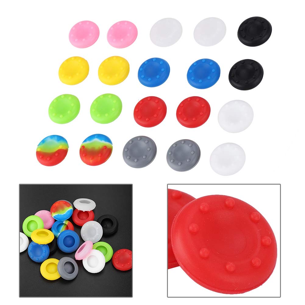 Socobeta Thumb Grip, Key Controller Cover 20pcs Joystick Case Replacement Anti-Slip Thumb Stick Controller Accessories Compatible with PS2 PS3