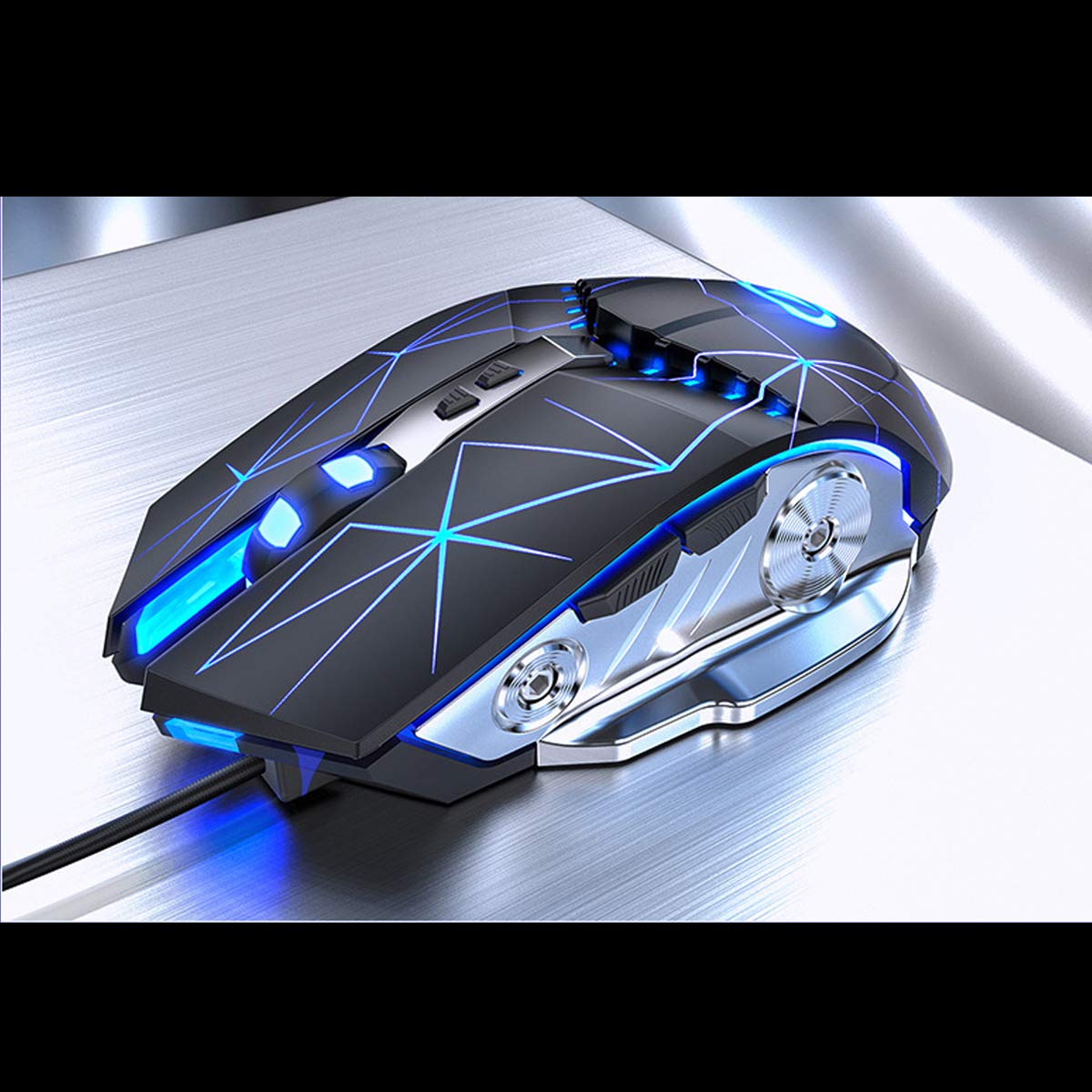 Censprin Gaming Mouse USB Wired RGB Backlit Silent Click Gamer Mouse with 4 Adjustable DPI Up to 3200, Comfortable Grip Ergonomic Optical Gaming Mice for Laptop PC Gamer Computer