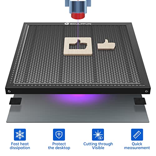 SCULPFUN Honeycomb Working Table 400x400x22mm, Honeycomb Laser Bed for CO2 or Diode Laser Engraver and Cutting Machine, Laser Engraver Accessories, Fast Heat Dissipation, Smooth Edge Cutting
