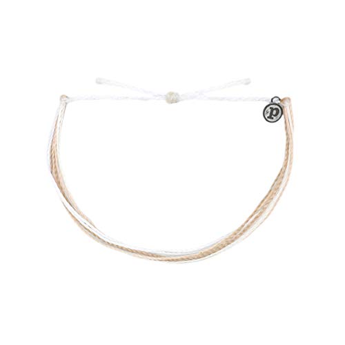 Pura Vida Originals White Sand Anklet - Plated Charm, Adjustable Band - 100% Waterproof