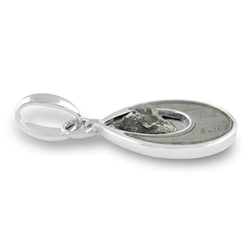 Campo del Cielo and Muonionalusta Meteorite Sterling Silver Drop Pendant