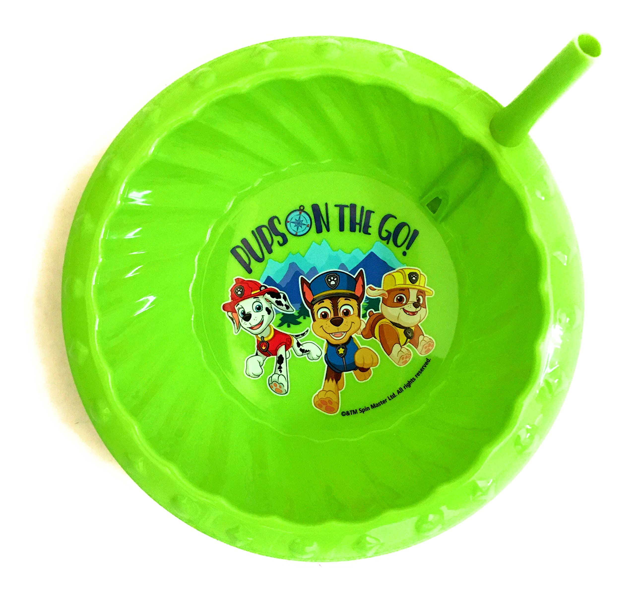 Diversdealz Paw Patrol Pups on the Go Plastic Sipper Bowl, 14.5-oz.