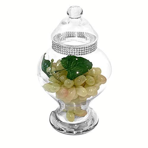 WGV Apothecary Jar, Width 6.7", Height 12", Clear Urn Round Glass Storage Container Fruit Food Cake Candy Liquid Jar with Lid for Wedding Party Ceremony Banquet Event Office Home Decor 1 Piece