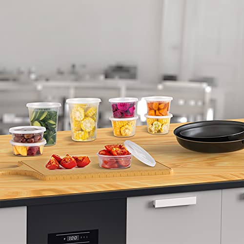TashiBox [32 oz-24 Sets, Plastic Food Storage Freezer Containers With Airtight Lids,Plastic Microwavable Soup Containers