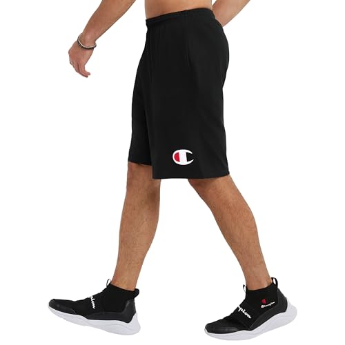 Champion mens 10" Powerblend Graphic Short, C Logo Shorts, Black, X-Large US