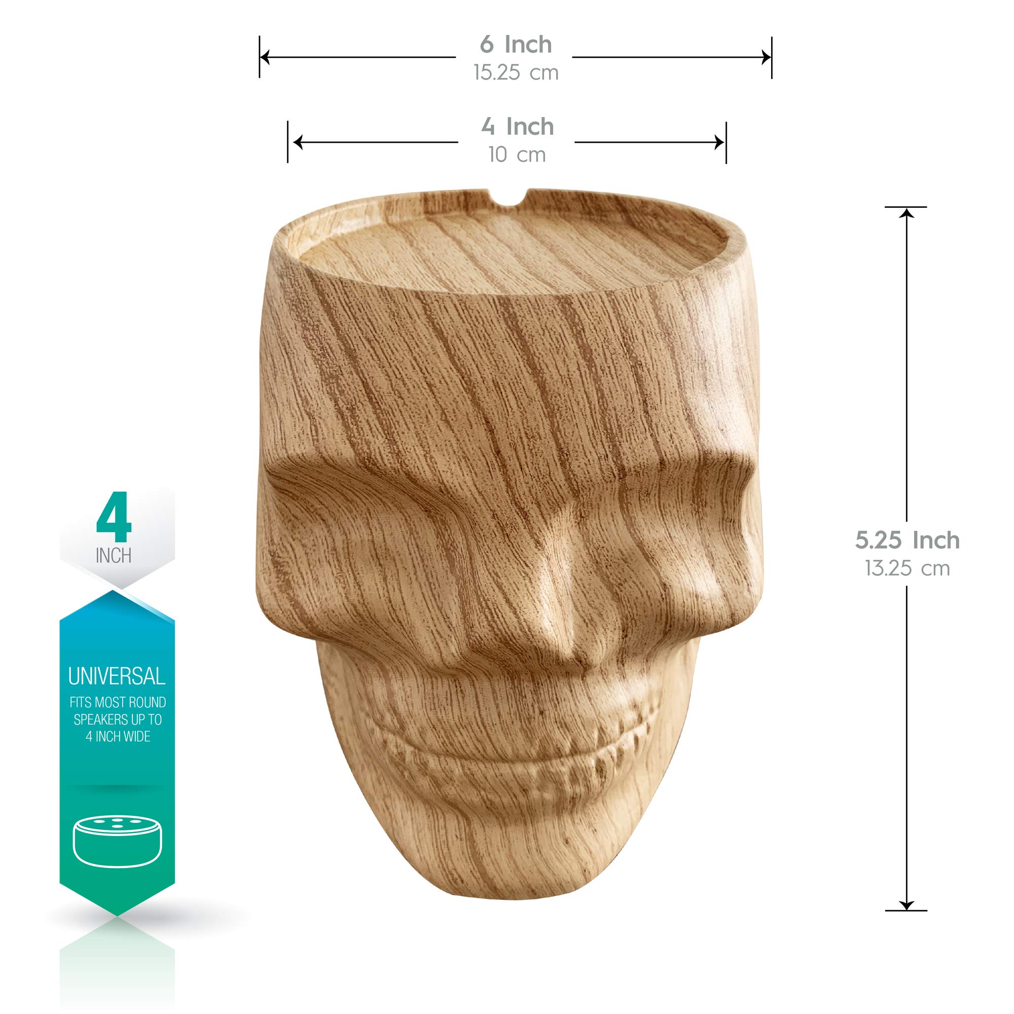 Dekodots Smart Speaker Table Stand - Decorative Holder (Wood Skull)
