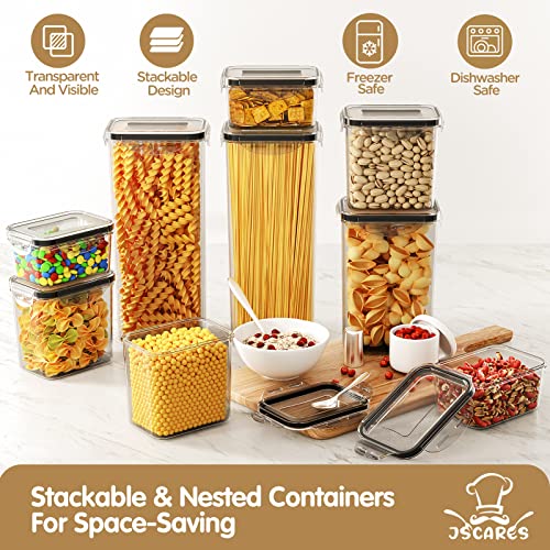 JSCARES 34 PCS Food Storage Containers Set and Food Storage Containers Set with Airtight Lids BPA-Free Plastic Food Container for Kitchen Storage Organization