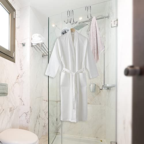 EOFJRUC Shower Door Hooks - 2 Pack Towel Hooks for Bathroom Frameless Glass Shower Door, Stainless Steel Rack Hooks for Hanging Towel, Bathrobe, Squeegee (Silver)