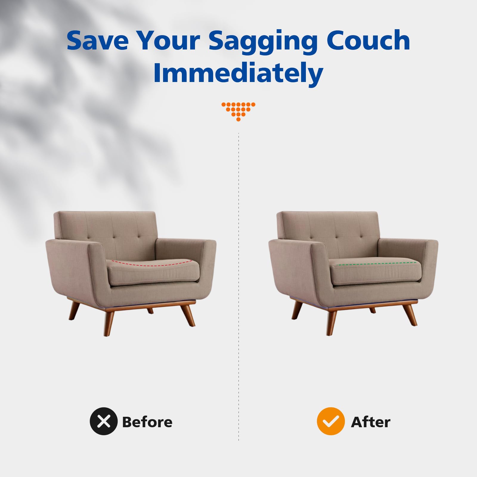 Couch Sofa Cushion Support for Sagging Seat, 3-Pack 20"X20" Gray Curve Furniture Seat Under Couch Sag Repair,Foam Insert Sofa Cushion Support Board for Sectional Sofa.