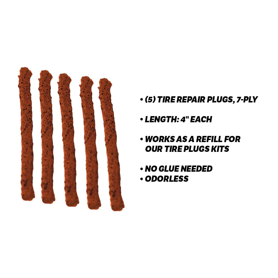 Slime 20233 Tire Repair Plugs Strings, ATV, Mowers, Wheelbarrows, 7-ply, 4 inch, 5 Count