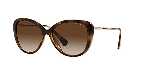 Ralph by Ralph Lauren Women's RA5288U Universal Fit Butterfly Sunglasses, Gradient Brown, 57 mm